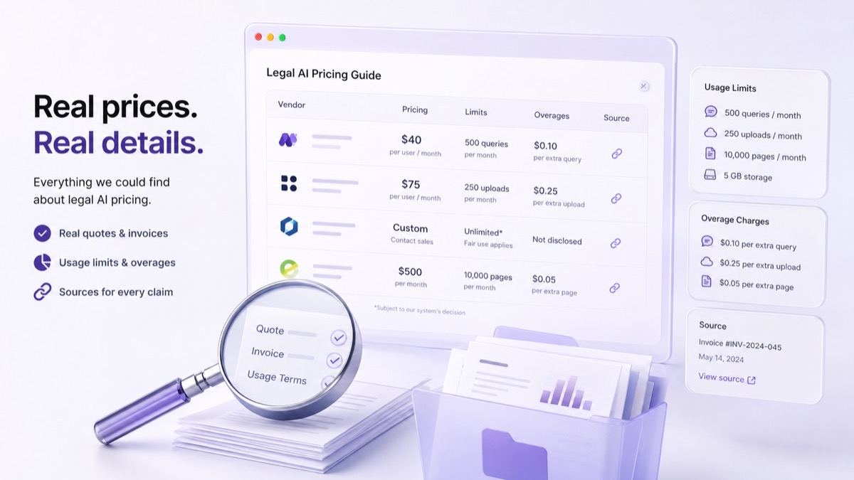 Legal AI Pricing Comparison 2026: What Harvey, CoCounsel, Lexis ...