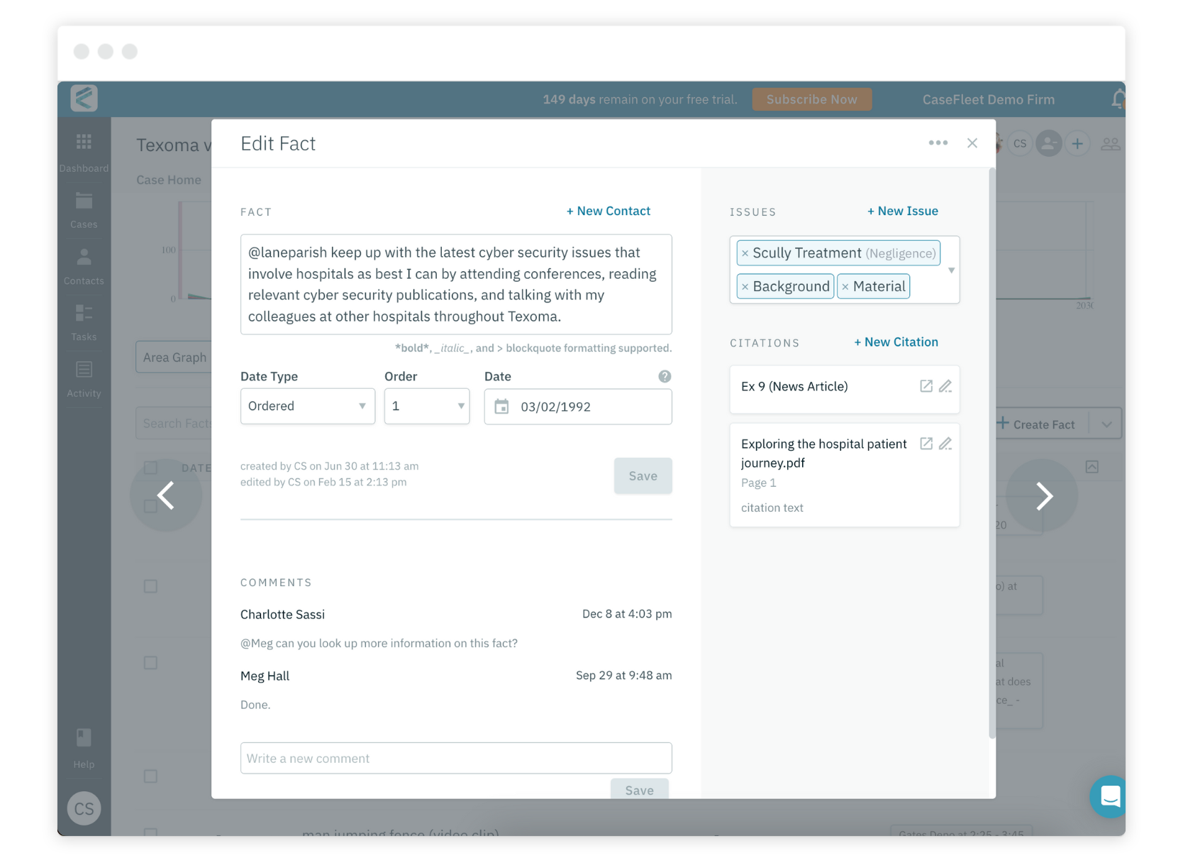 Timeline Maker - Timeline Software for Lawyers & More | Casefleet
