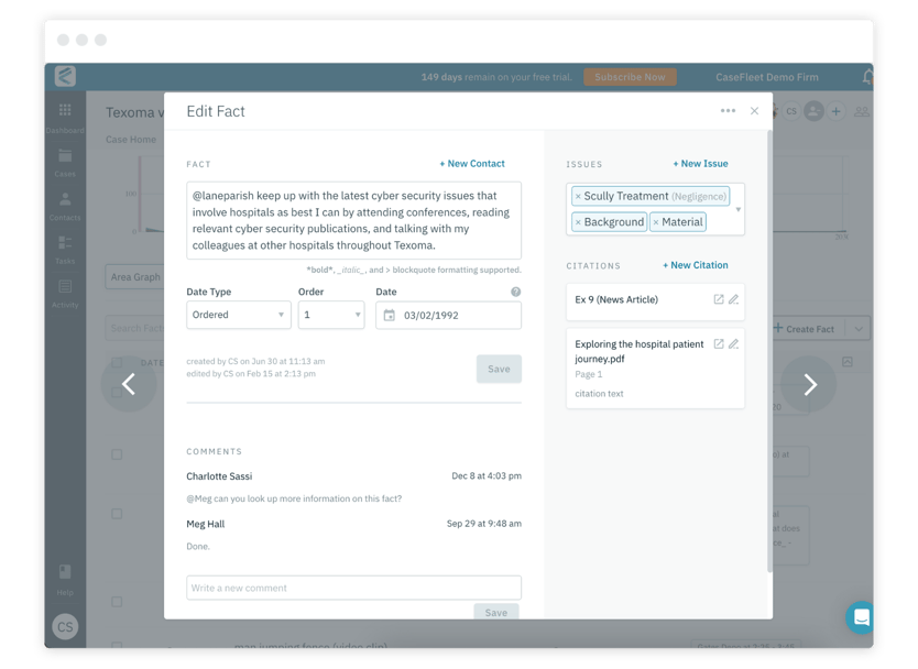 Timeline Maker - Timeline Software for Lawyers & More | Casefleet
