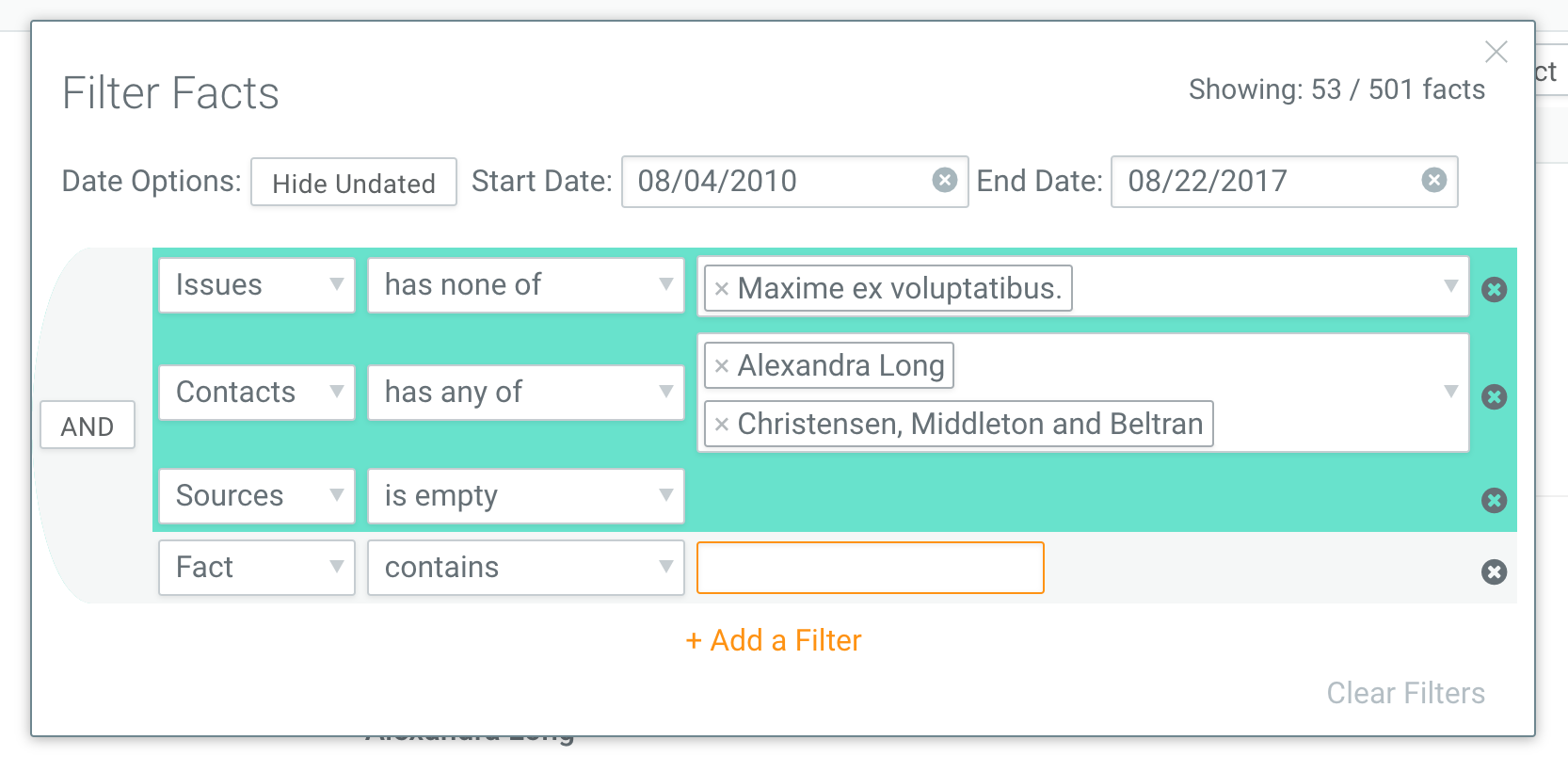 Highlights V2 & Timelines Filter Builder